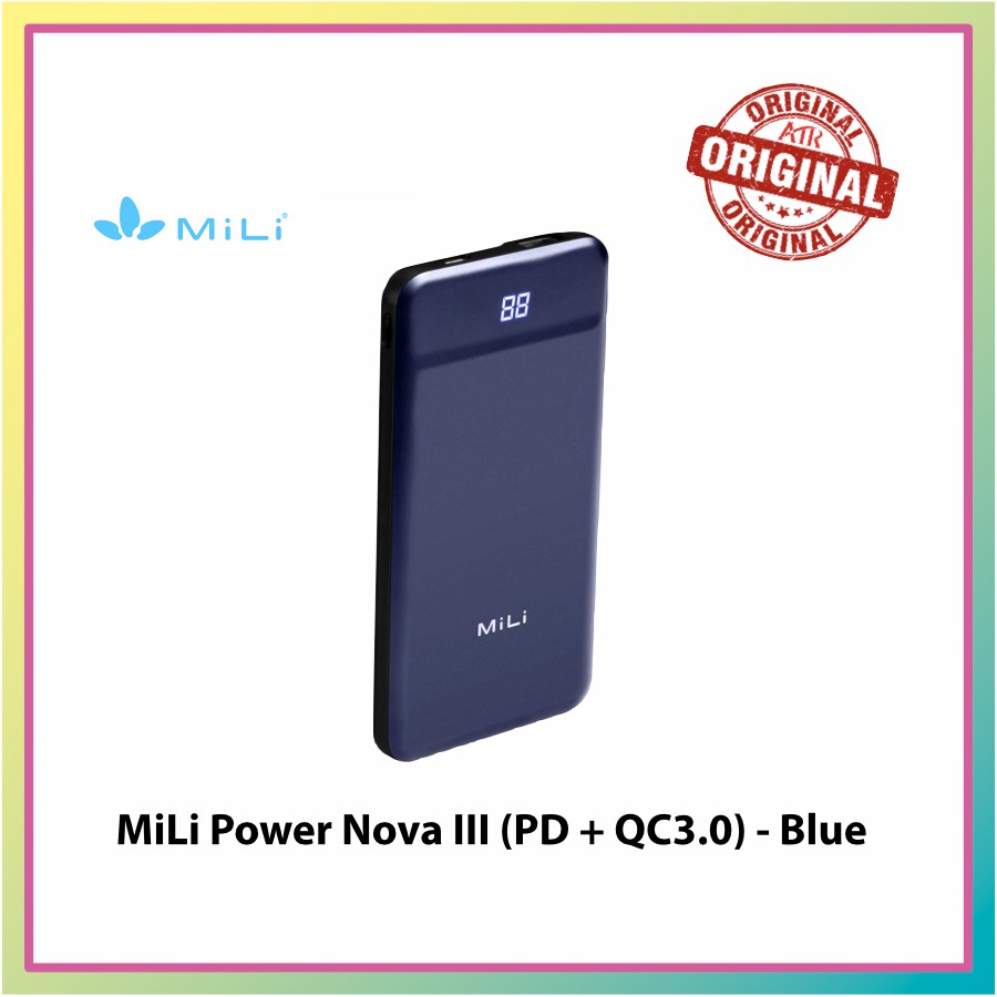 MiLi Power Nova III (PD + QC3.0) 10000mAh - Blue * Power Bank * Fast ...