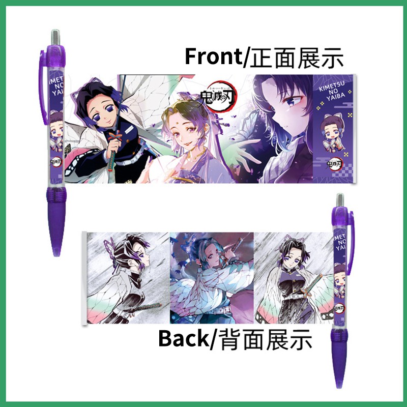 Anime Demon Slayer Ballpoint Pen Cartoon 0.7mm Pull Press Pen Tanjirou ...