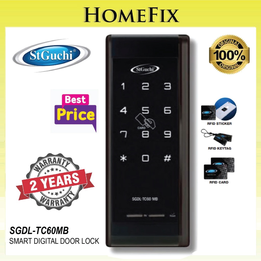 ST GUCHI SGDL-TC60MB SMART DIGITAL DOOR LOCK | Shopee Malaysia