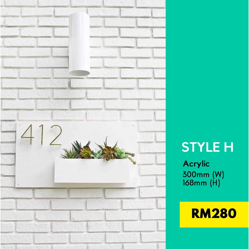 KIN - Customized Modern House Number Plate Acrylic House number Nombor ...