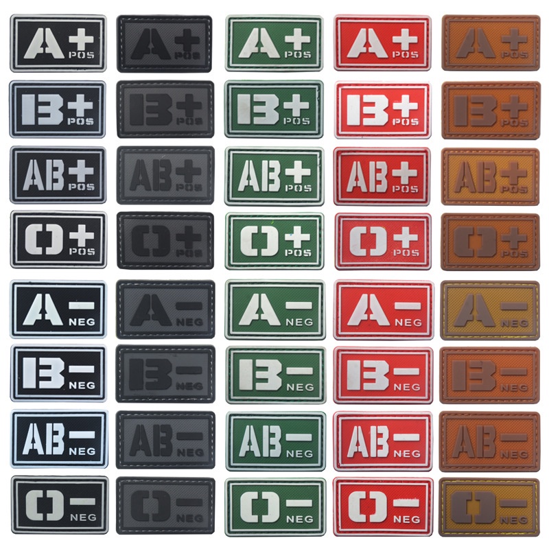 Velcro patch 3D PVC A+ B+ AB+ O+ Positive Type Group Patch Tactical ...