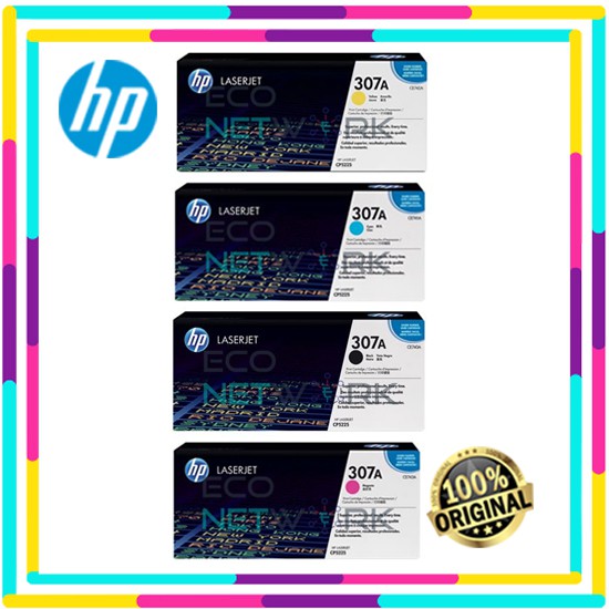 HP ORIGINAL 307A SERIES LASERJET CP5225 BLACK / CYAN / YELLOW / MAGENTA ...