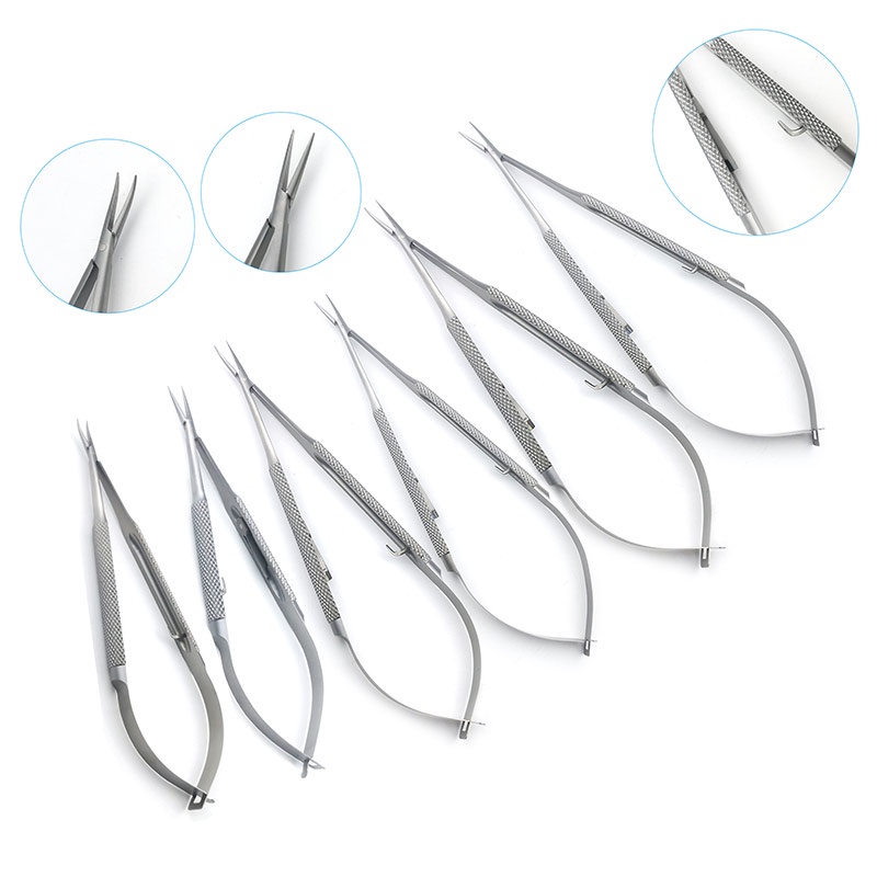 8 Types Castroviejo Needle Holders with Lock Straight/Curved Forceps Stainless Steel ...