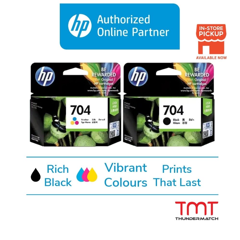 HP 704 Original Ink Advantage Cartridge (Black | Tri-Color) | Shopee ...