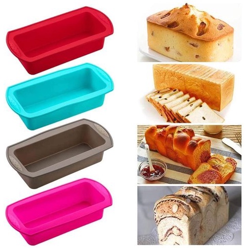 Rectangle Silicone Non Stick Bread Loaf Cake Mold Bakeware Baking Pan ...