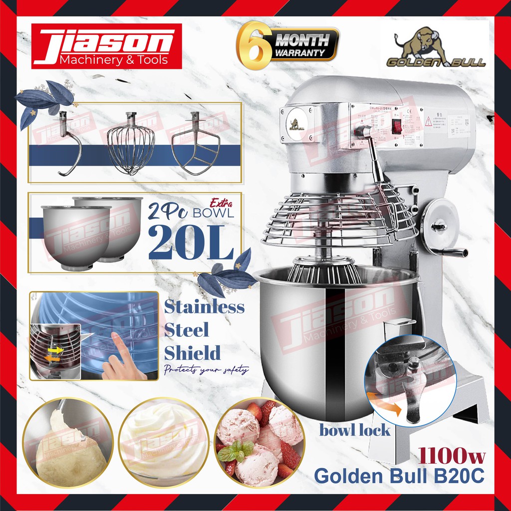 GOLDEN BULL B20 / B20C With Cover Universal Mixer 20L 6kg Planetary ...