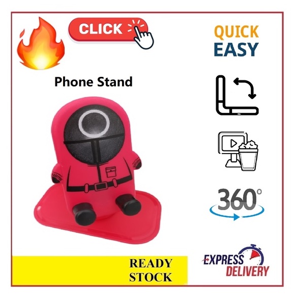 [READY STOCK] 𝗦𝗾𝘂𝗶𝗱 𝗚𝗮𝗺𝗲 𝗙𝗼𝗹𝗱𝗶𝗻𝗴 𝗦𝘁𝗮𝗻𝗱 鱿鱼游戏手机支架 Phone Holder Stand ...