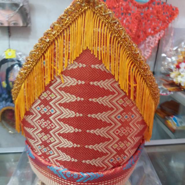 Adult Malay hat // Traditional Sumatran hat // Tassel songket hat ...