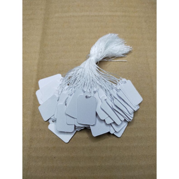 100 500 pieces Price tags blank with string White gold Pricing ...