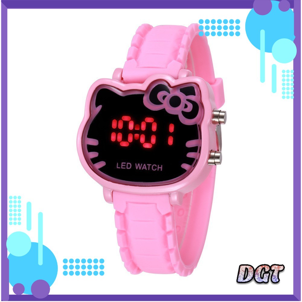 DGT Hello Kitty Cute Kids Sports Watches Korean Silicone Children LED ...