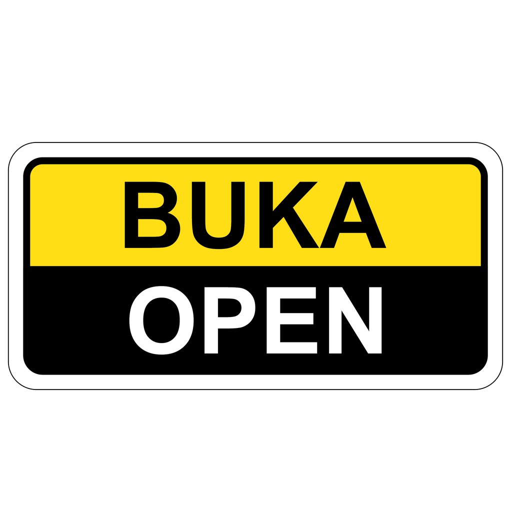 BUKA / OPEN PVC SIGN STICKER WITH MATTE LAMINATED 100X200MM | Shopee ...