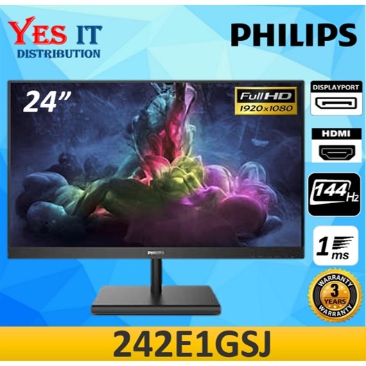 Philips 242E1GSJ 23.8" 1ms 144Hz FHD FreeSync VA LED Gaming Monitor ...