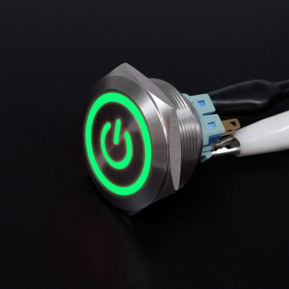 30mm Metal Push Button Switches Stainless Steel Waterproof Illuminated Momentary/Latching Ring ...