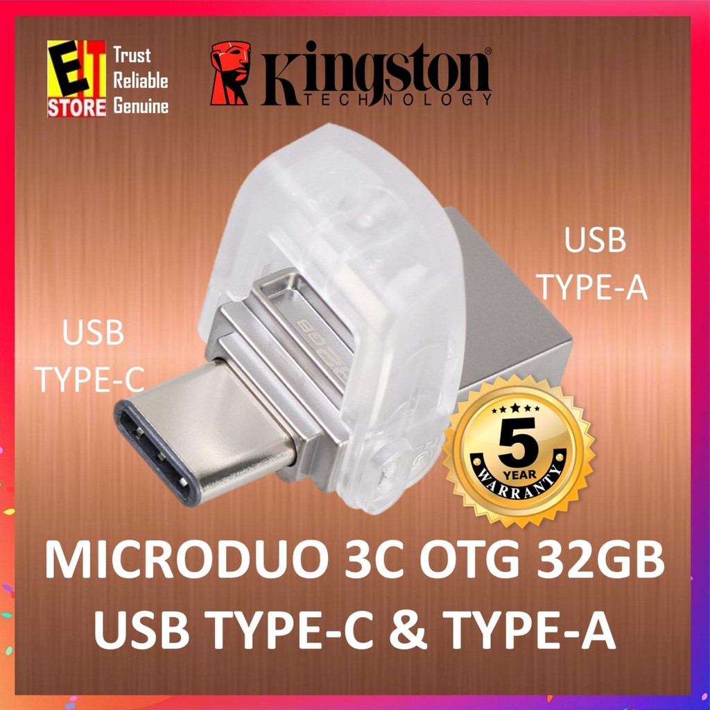 KINGSTON 32GB / 64GB / 128GB DTDUO3C DATATRAVELER MICRODUO 3C OTG USB FLASH -DTDUO3C/32GB ...