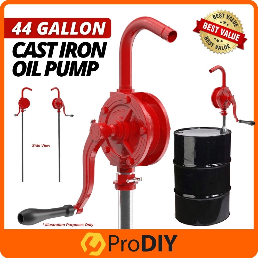 44GAL Cast Iron Oil Pump Medium Duty Rotary Drum Pump Self Priming Oil ...