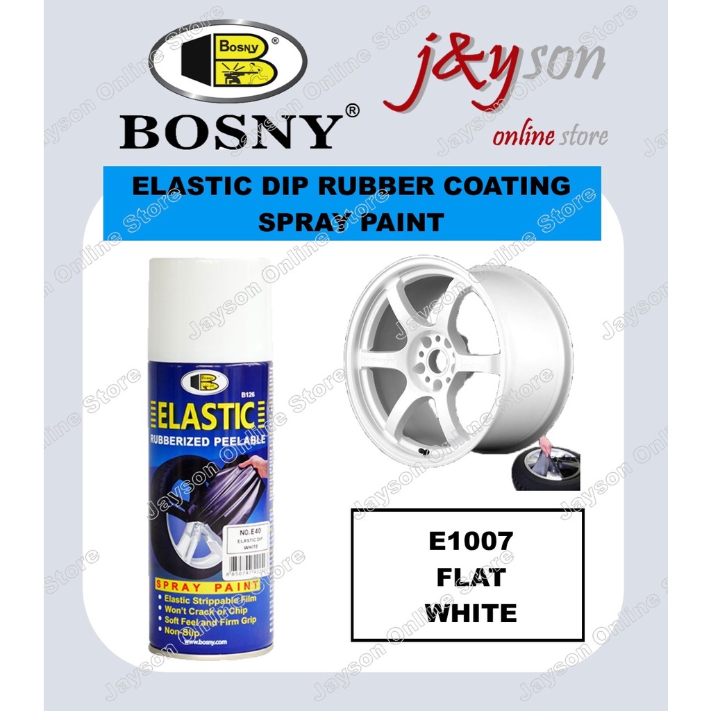 Bosny E1007 Flat White Elastic Dip Rubber Coating Spray Paint 600ml ...