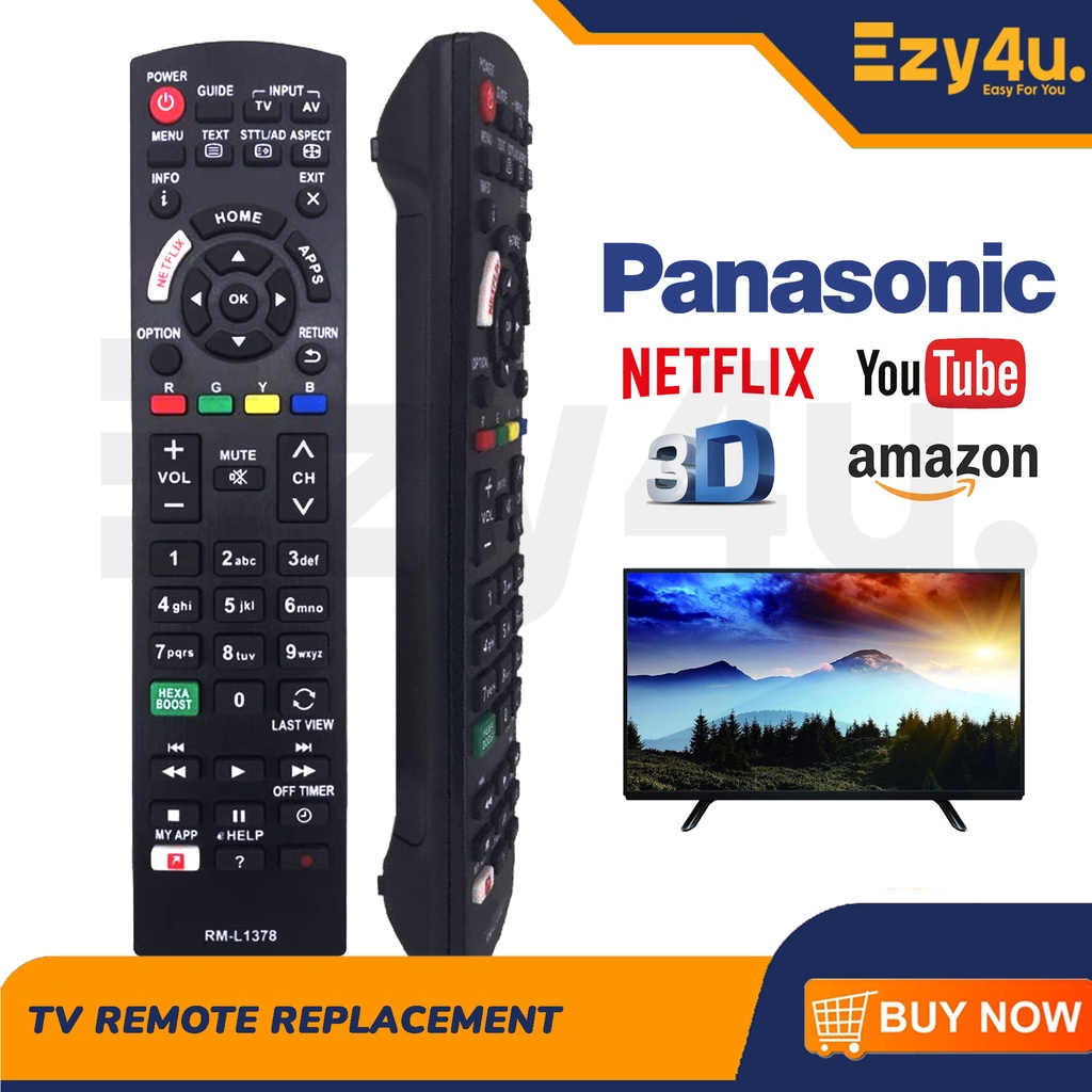 Panasonic LED/LCD/SMART/ANDROID TV Remote Replacement Alat Kawalan Jauh ...