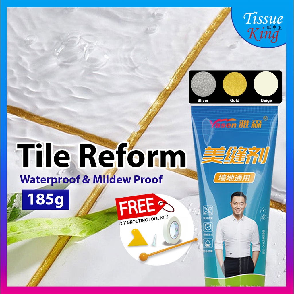 [Ready Stock] Gold, Silver, Beige 185g DIY Tile Reform Grouting Fix ...