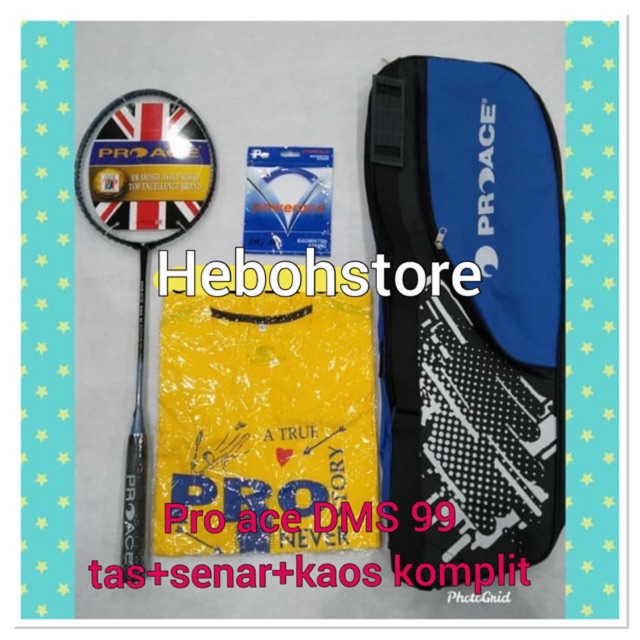 PRO ACE DMS 99 Badminton Racket/proace DMS 99 complete bag + T-shirt ...