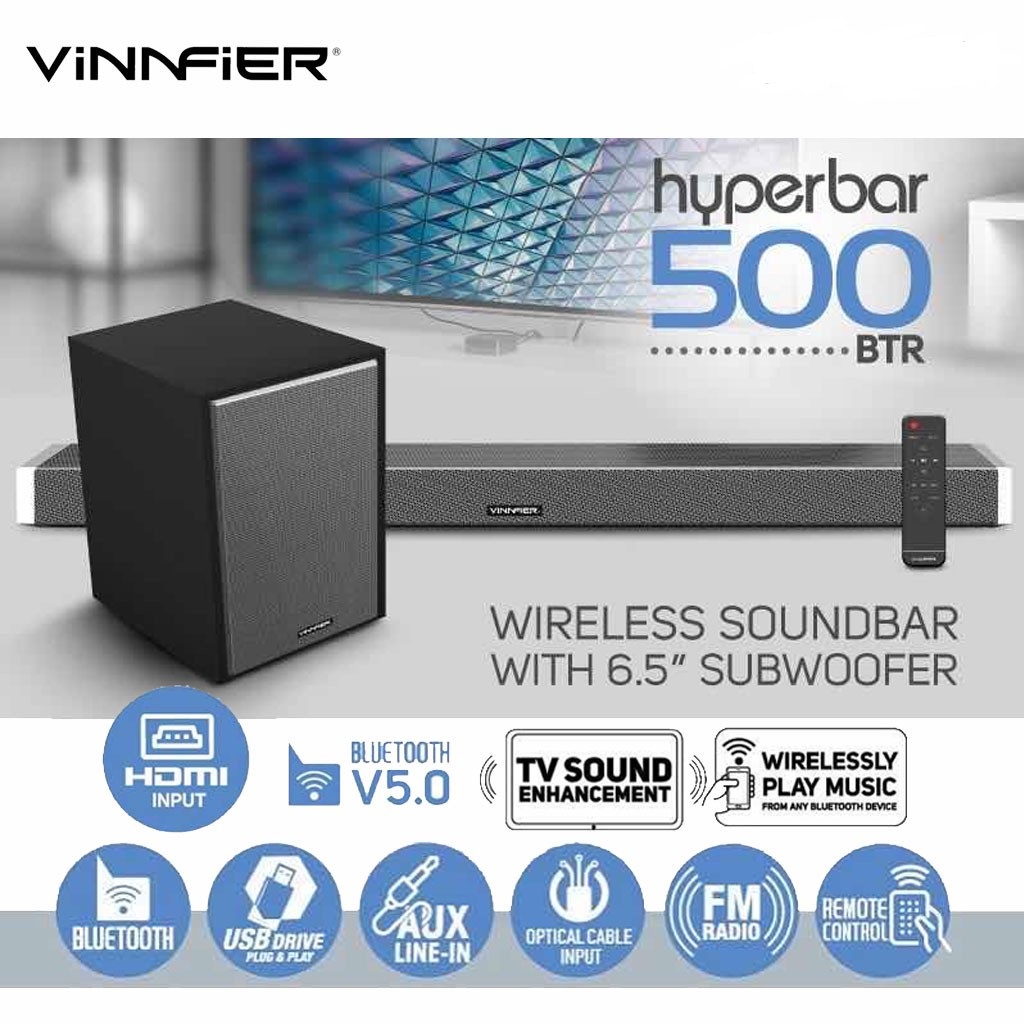 VINNFIER HyperBar 300 | 303 M | 500 | 800 Bluetooth Soundbar Remote ...