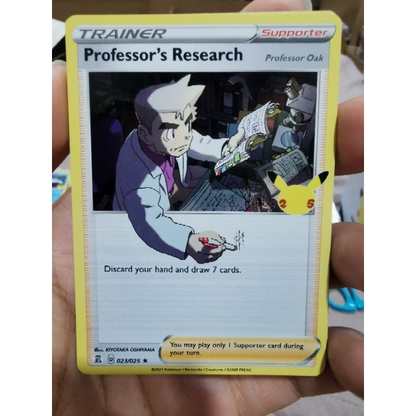 Pokemon TCG trading card Professor's Research - 23/25 - Holo Rare (25th ...