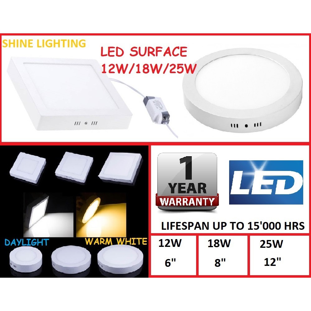 SURFACE DOWNLIGHT/ LED PANEL LIGHT 12W/18W/25W (ROUND/SQUARE)🔥HOT DEALS ...