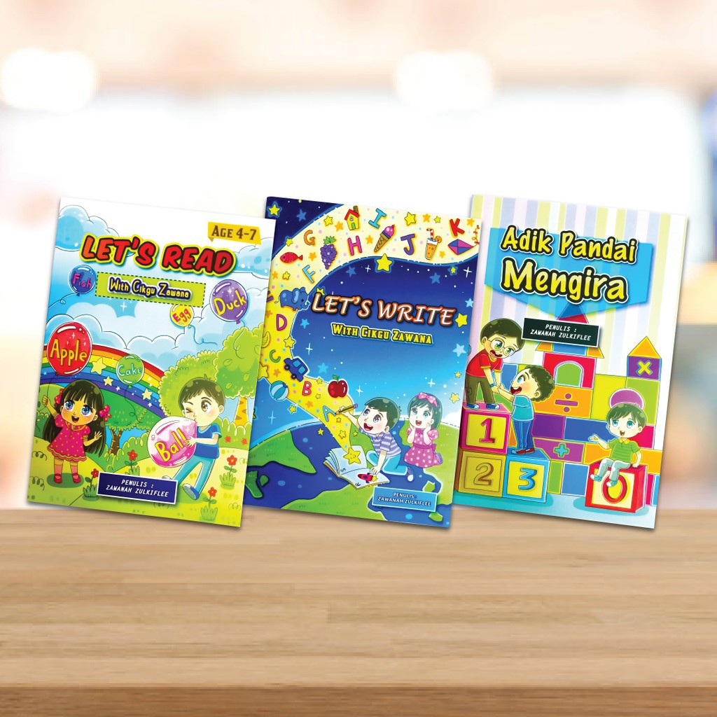 Buku Let's Read, Let's Write & Adik Pandai Mengira (For Children) | Shopee Malaysia