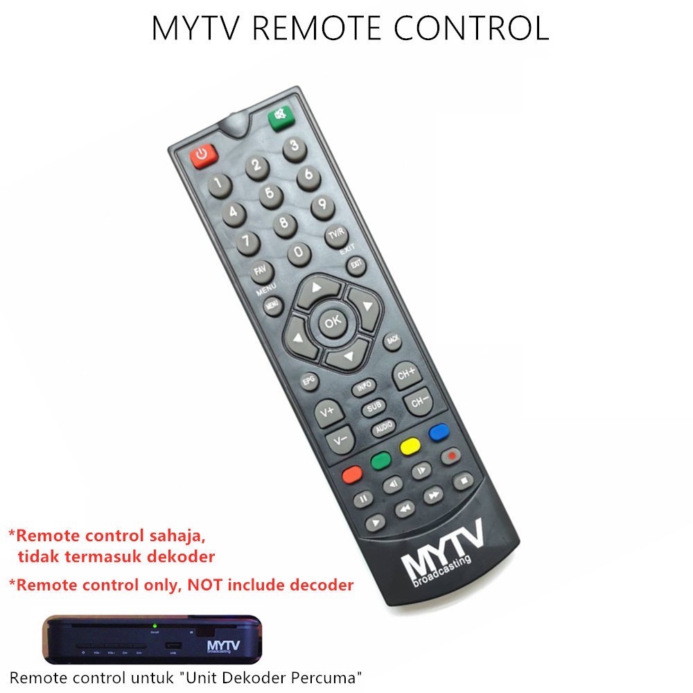 MYTV Remote Control (for Set Unit Dekoder DTT1770 Percuma dari kerajaan ...