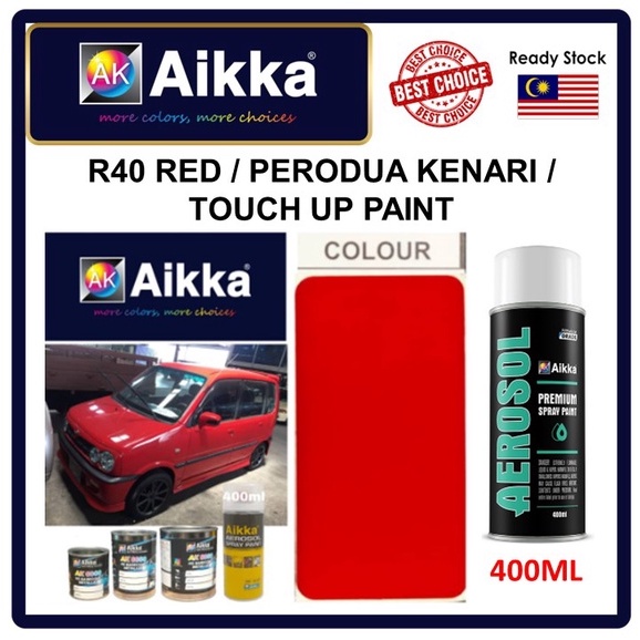 AIKKA Automotive Paint / Perodua R40 RED / Touch Up Paint / DIY Cat ...
