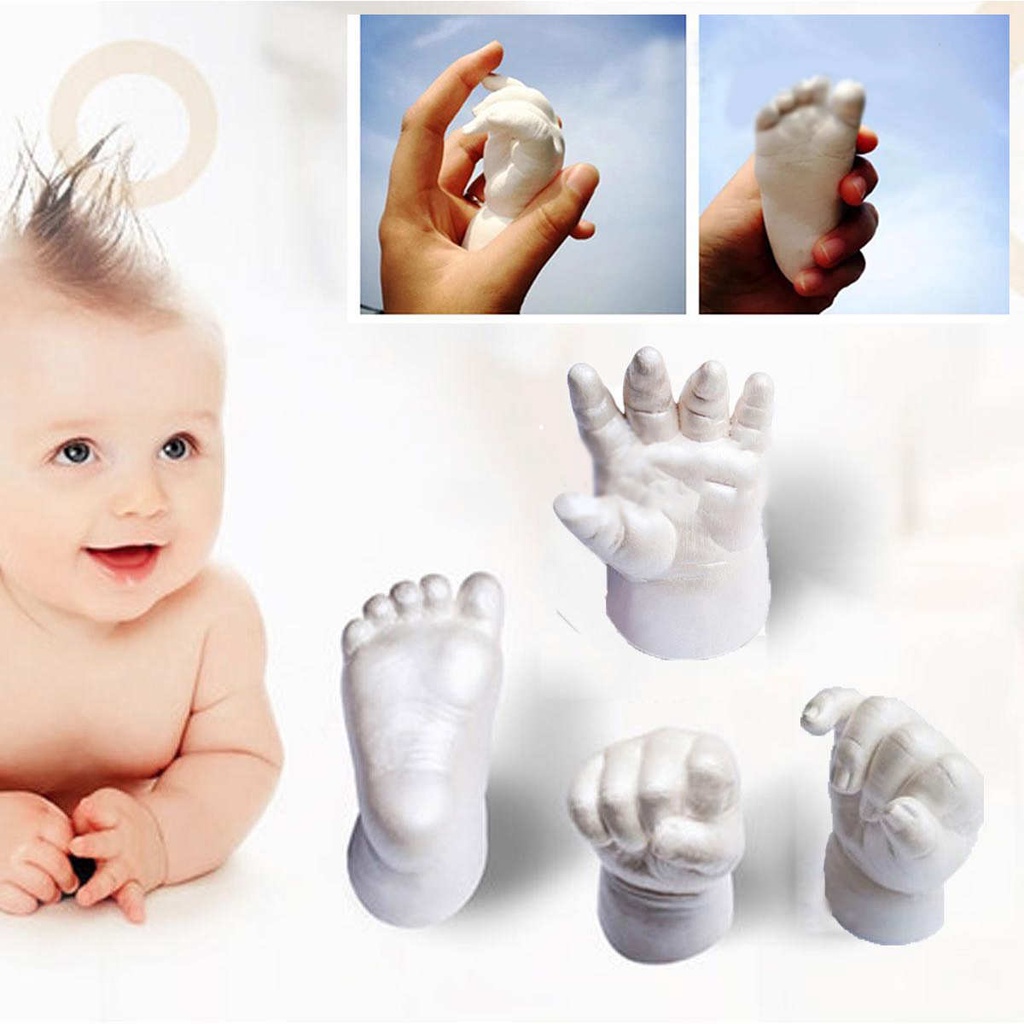 3D Plaster Handprints Footprints Baby Hand & Foot Casting Kit Keepsake ...