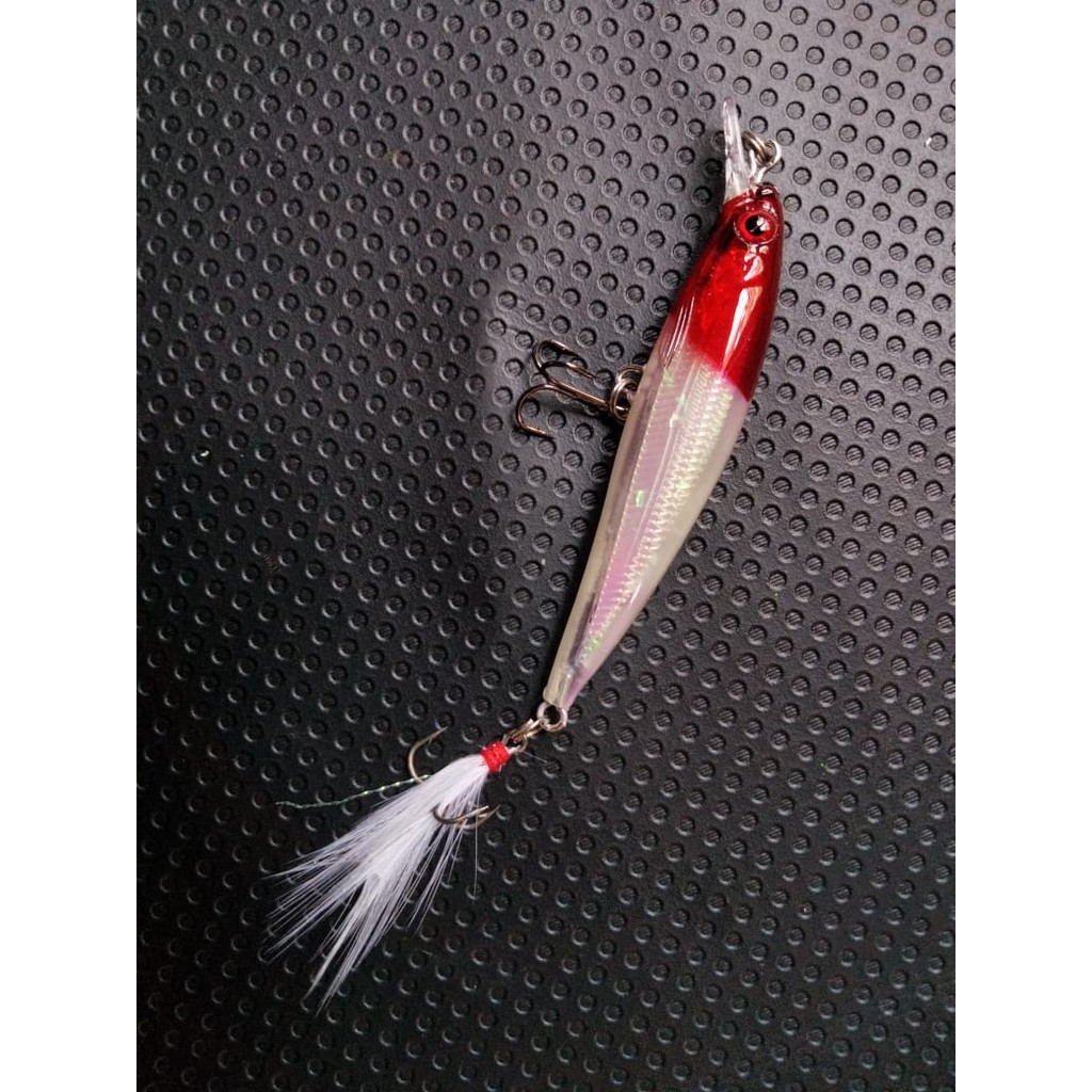 Lure imported sent from Central Java minnow 9 cm 7 grams hairy tail ...