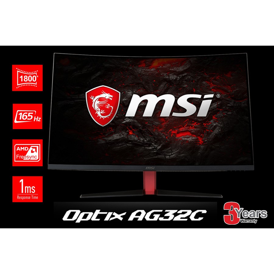 MSI Optix AG32C 31.5" Curved 1ms 165Hz Freesync Gaming Monitor | Shopee ...