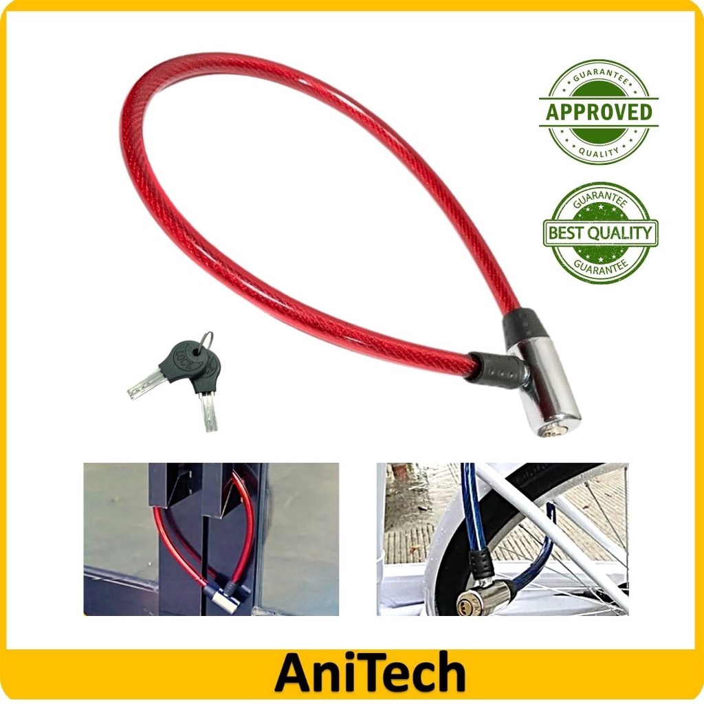 Bike Bicycle Lock/Motorcycle/Door Anti-Theft Locks Cable Safety-Cycling ...