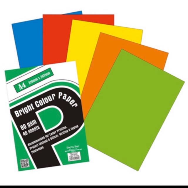 80gsm A4 Paper (Bright Color) - 40 sheets/mix colors | Shopee Malaysia