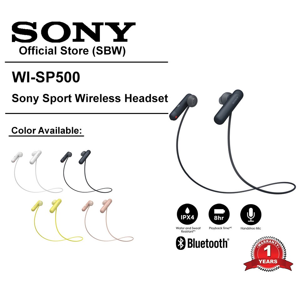(PROMO) Sony WI-SP500 Wireless In-ear Sports Headphones (Sony Malaysia ...