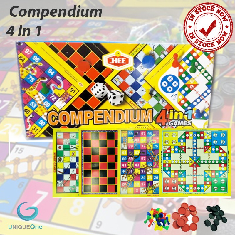 Compendium 4 In 1 Travel Ludo ,Draught Riddle ,Snake ,Sport Travel ...