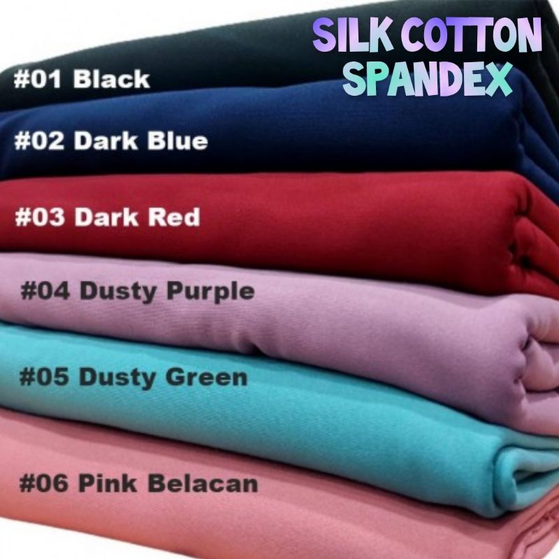 903333 Fabric SILK COTTON Spandex Poly+Cotton. Half (Setengah) meter ...