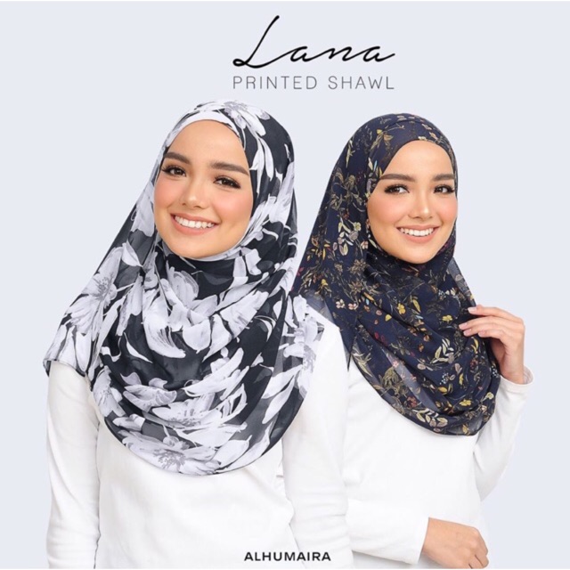 Lana Printed Shawl ALHUMAIRA 💯 | Shopee Malaysia