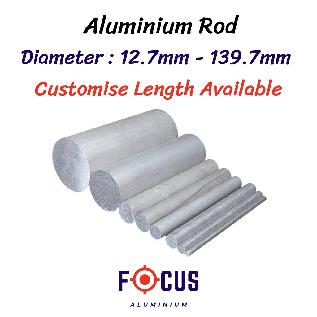 🇲🇾 ALUMINIUM SOLID ROD DIA 12.7mm - 139.7mm SOLID ROUND BAR CUSTOMISE ...