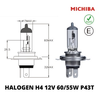 MICHIBA Taiwan H4 Halogen Bulb 12v 55w Car Headlight Mentol Lampu ...