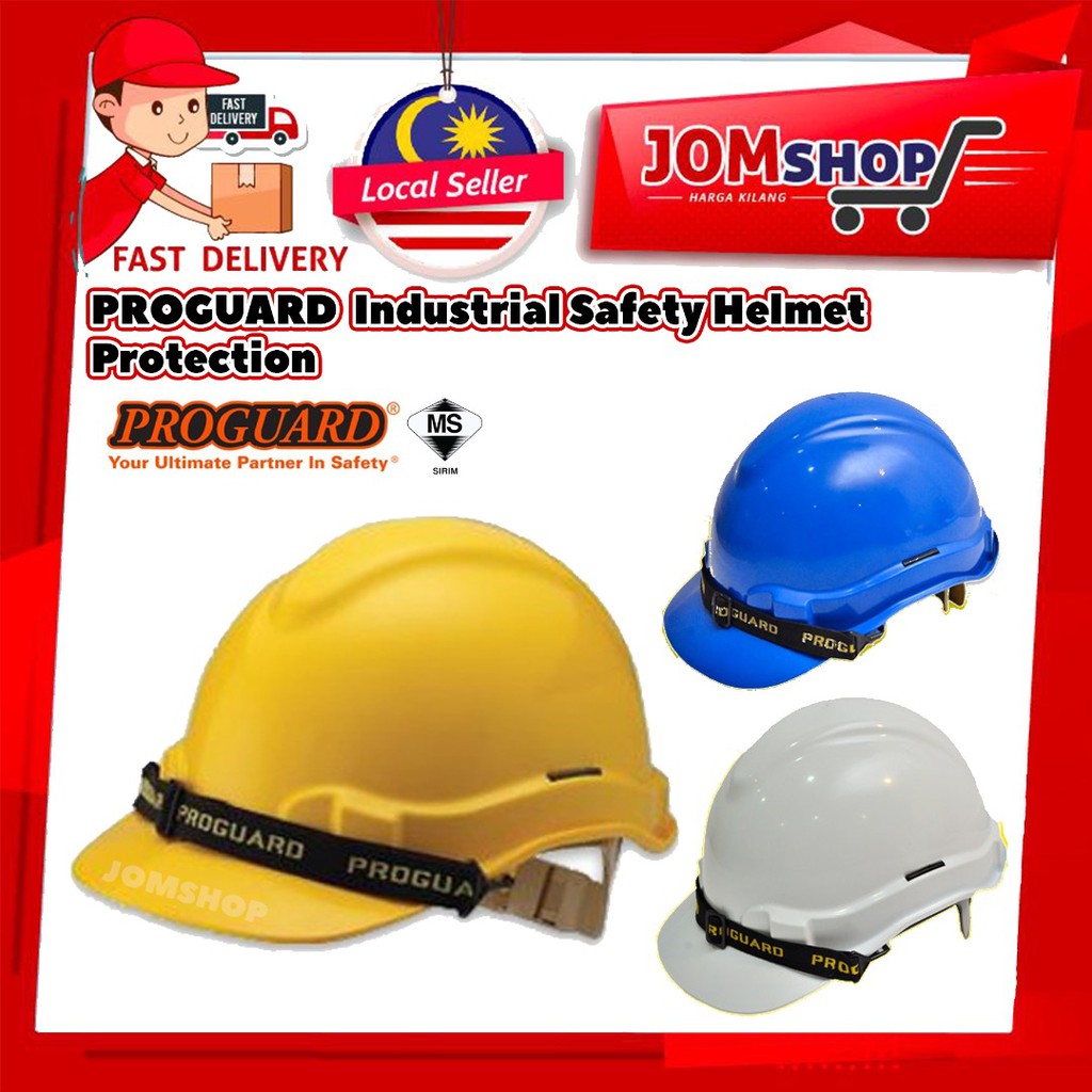 Sirim Certified Proguard Industrial Safety Helmet Protection Yellow White Blue Uvee