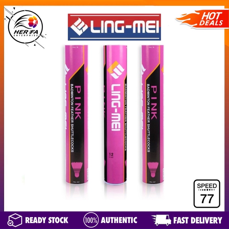 LING MEI Pink Badminton Shuttlecock (12pcs) 77speed | Shopee Malaysia