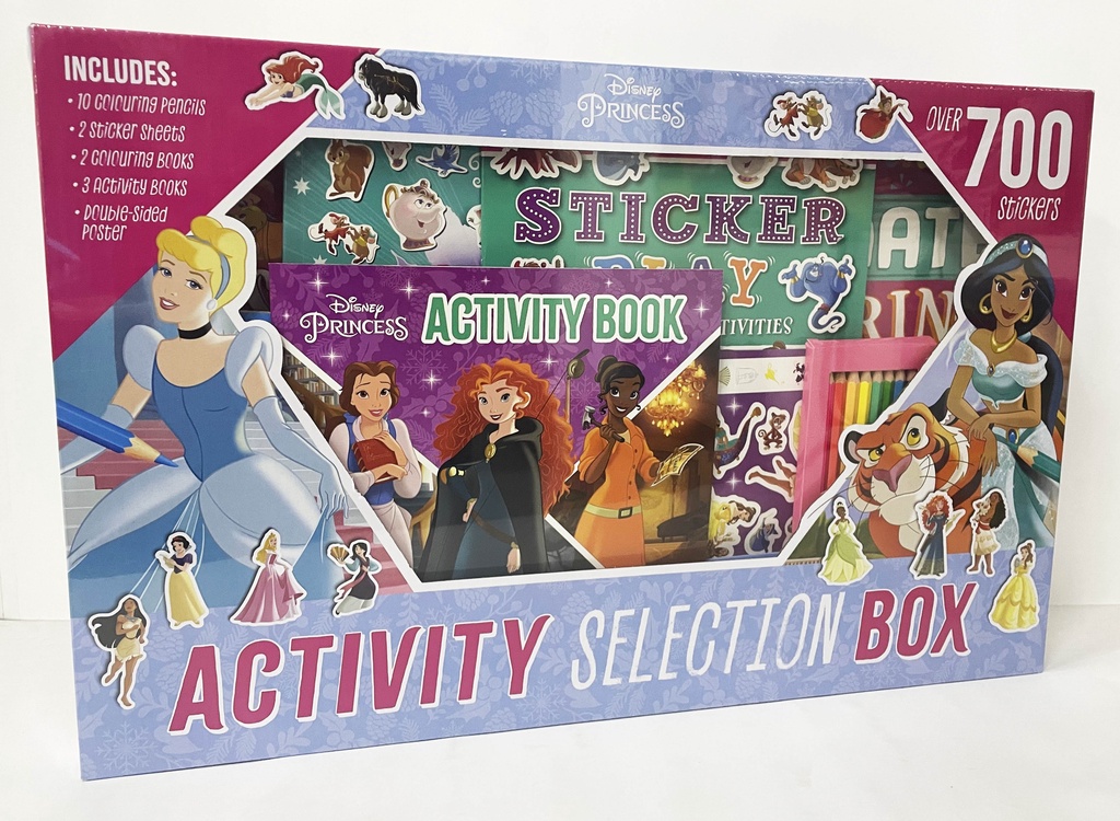 Disney Princess Colouring & Activity Books Gift Set Box For Kids with 5 ...