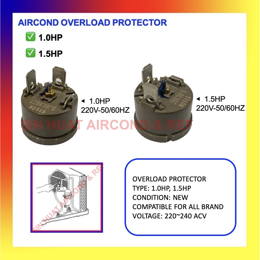 AIRCOND OVERLOAD PROTECTOR 1.0HP - 1.5HP @ AIR COND OVERLOAD 1-1.5HP ...