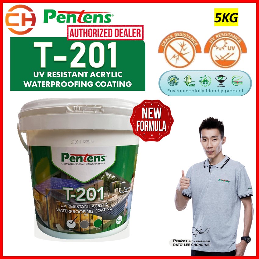PENTENS T-201 UV Resistant Acrylic Waterproofing Coating 5KG | Shopee Malaysia