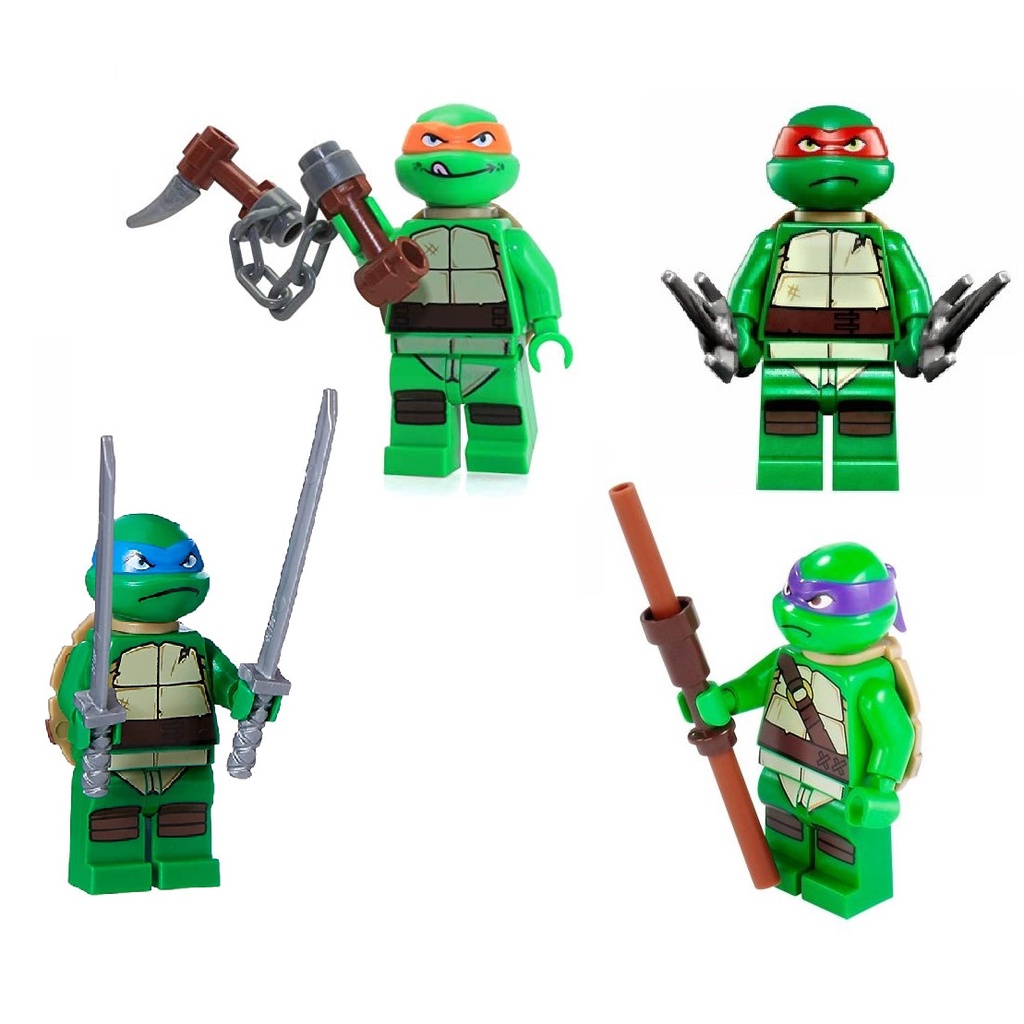 Lego TMNT Teenage Mutant Ninja Turtles Leonardo, Michelangelo, Raphael ...
