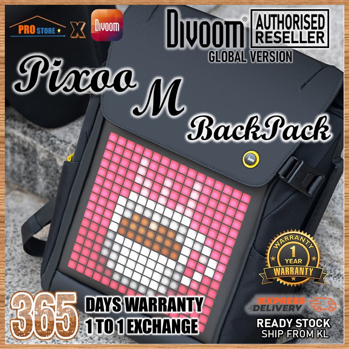 [Original] Divoom Pixoo M BackPack RGB With Smart LED Pixel Art Display ...
