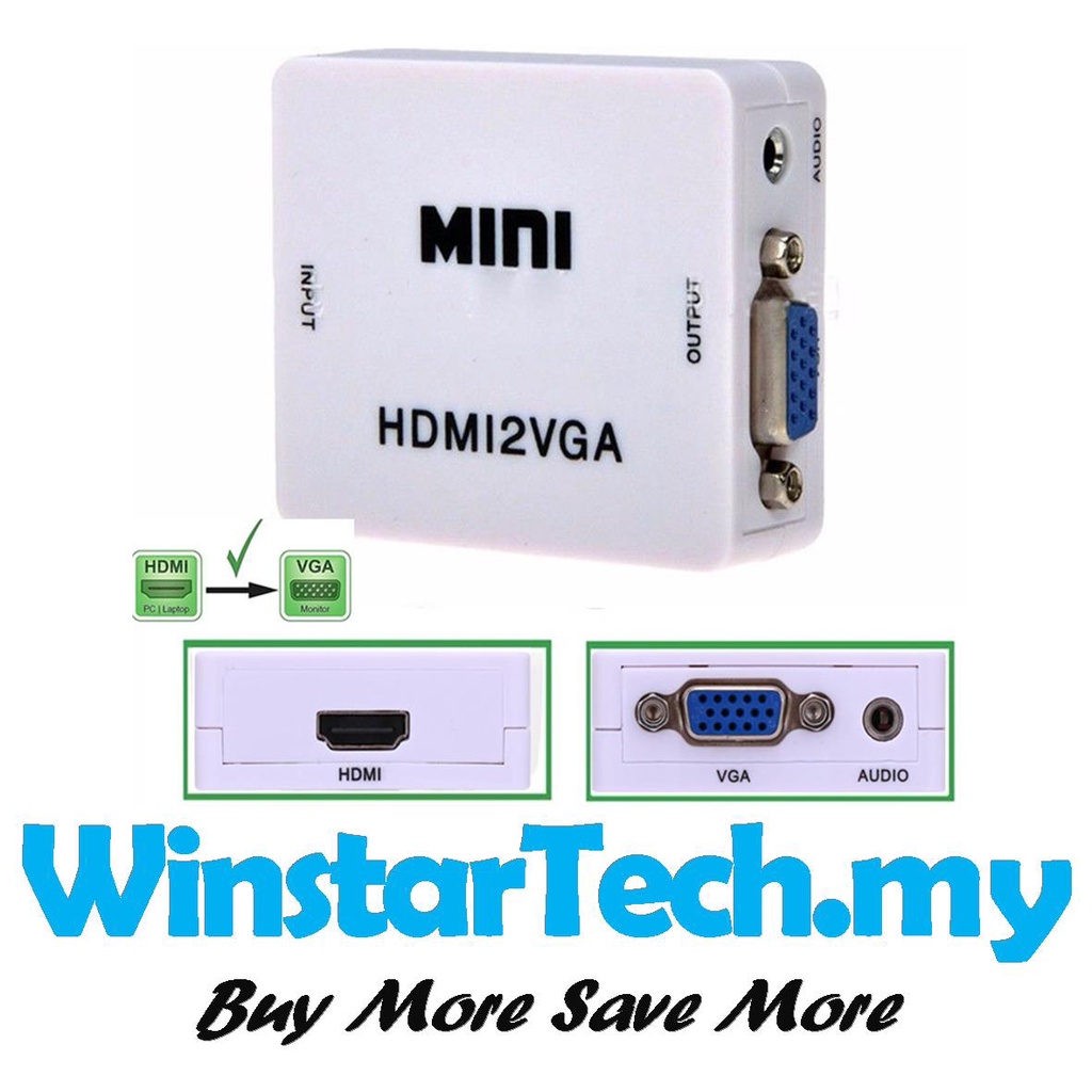 HDMI2VGA VGA B Male To Female Vga Hd Hdmi To Vga Converter With Audio ...