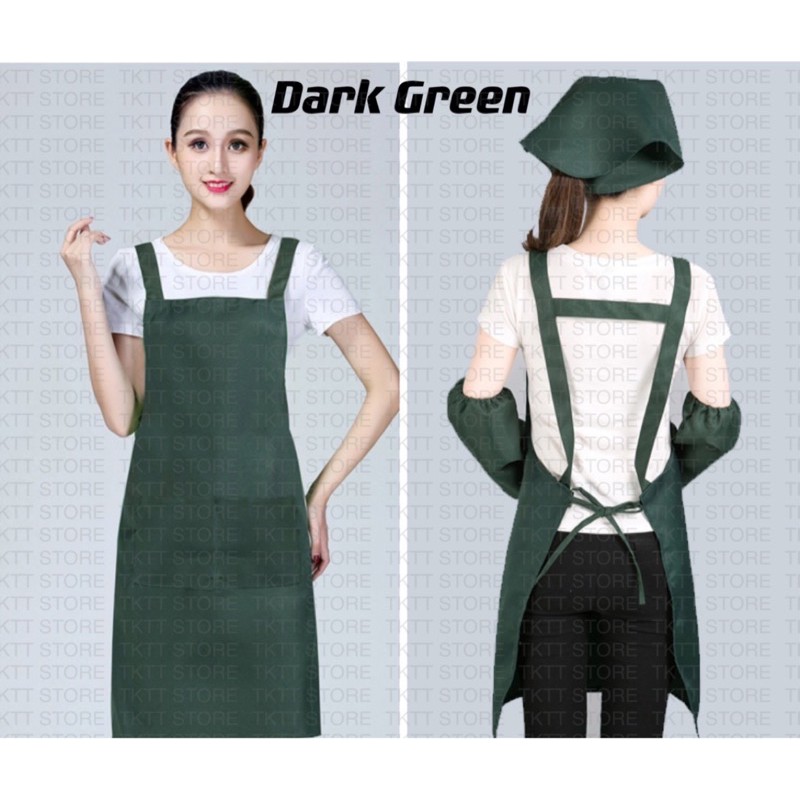 TKTT Solid Colour H Back Self Tie Apron Bib Apron Pocket Apron Kitchen ...