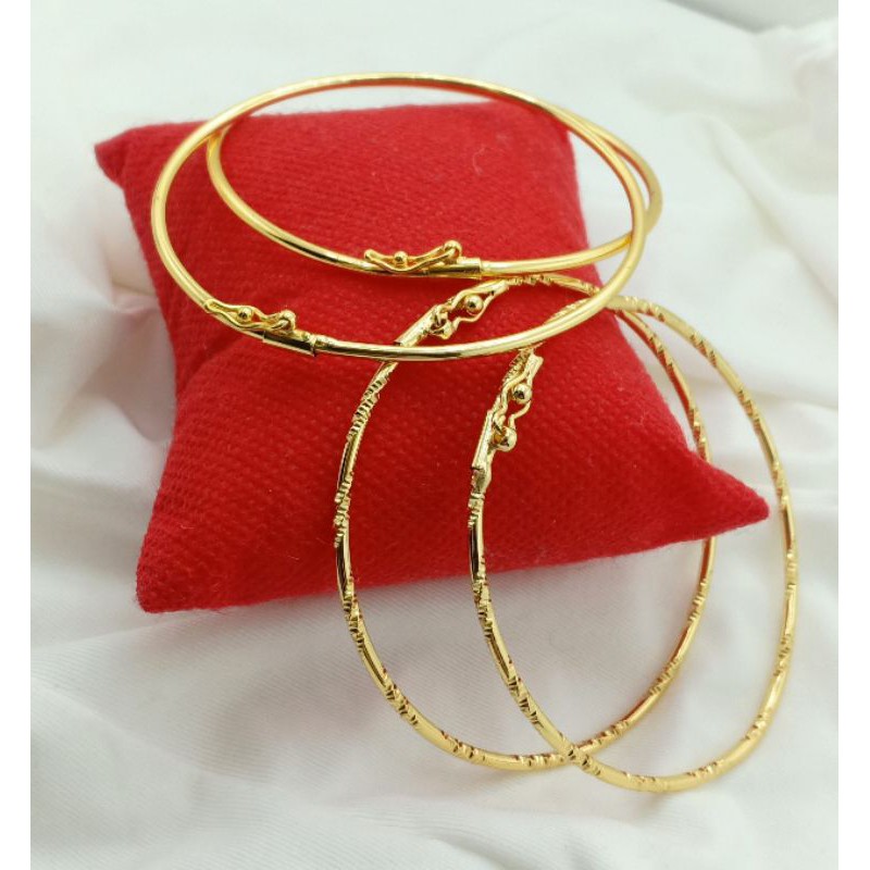 Emas Sadur 24k Gelang Bangle Dewasa 2pcs 💥 Persis Ori | Shopee Malaysia